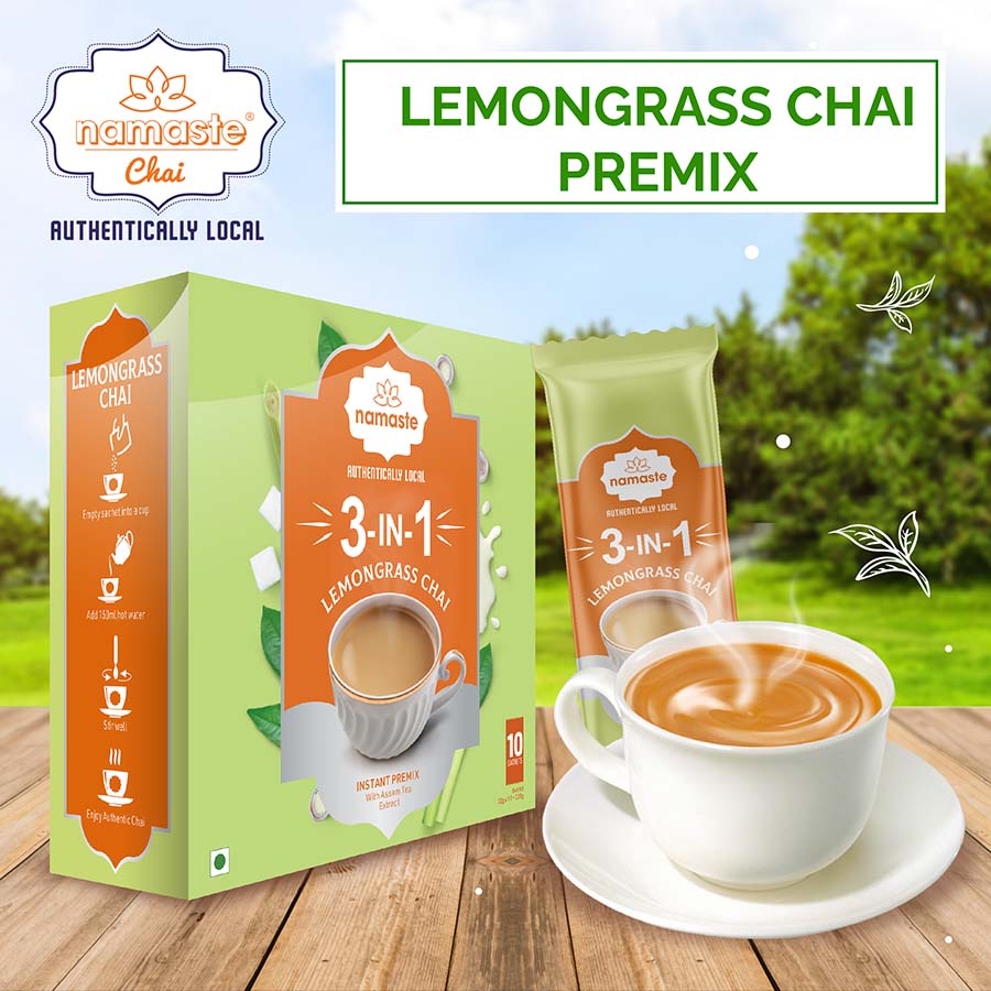 Best Lemongrass Tea, Lemongrass Chai Premix 3 in 1 - Namaste Chai